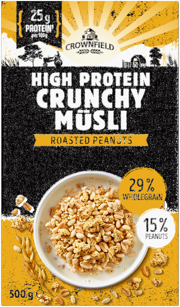 CROWNFIELD (LIDL) HIGH PROTEIN CRUNCHY MUESLI ROASTED PEANUTS: análise ...